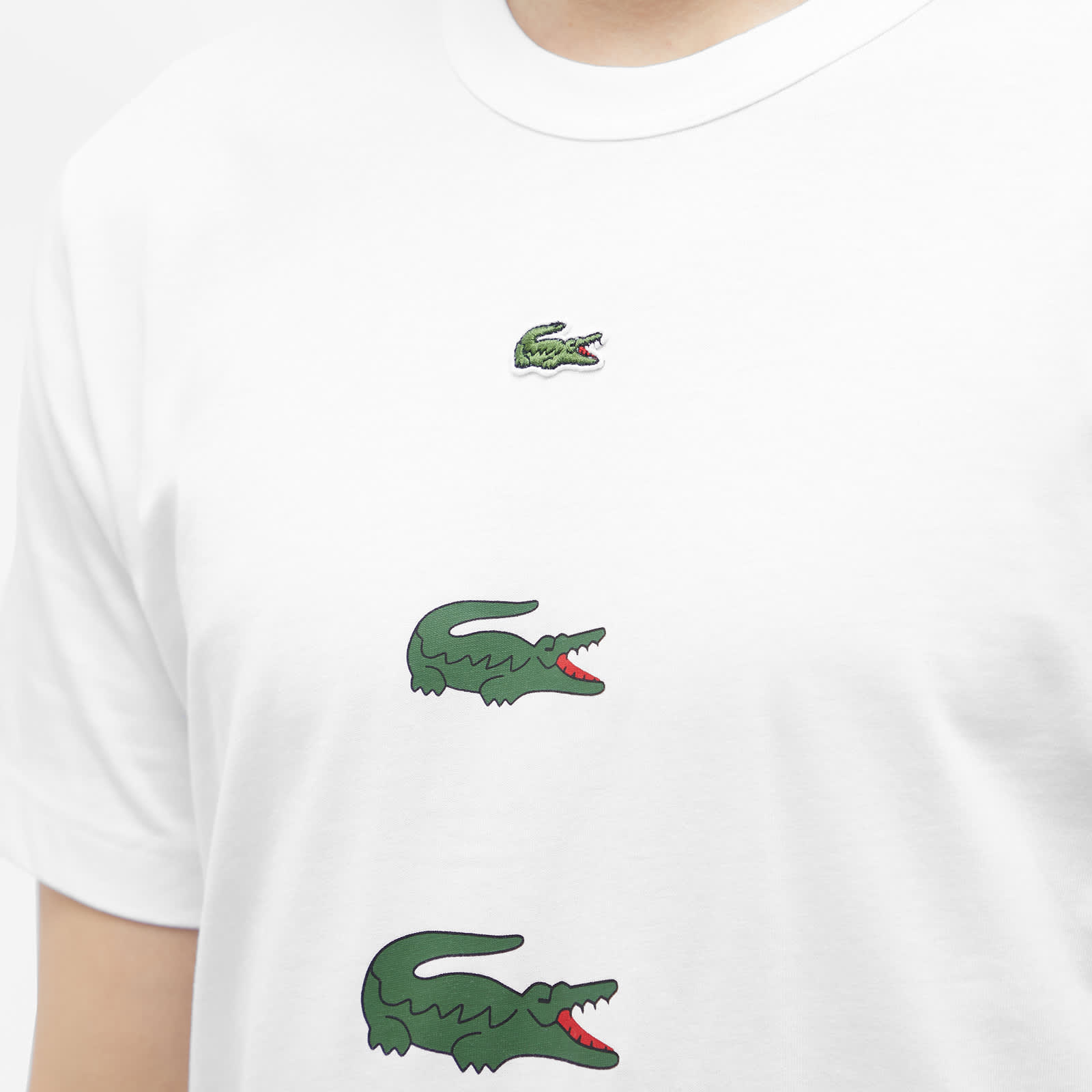 Comme des Garçons SHIRT x Lacoste Multi Croc T Shirt White END