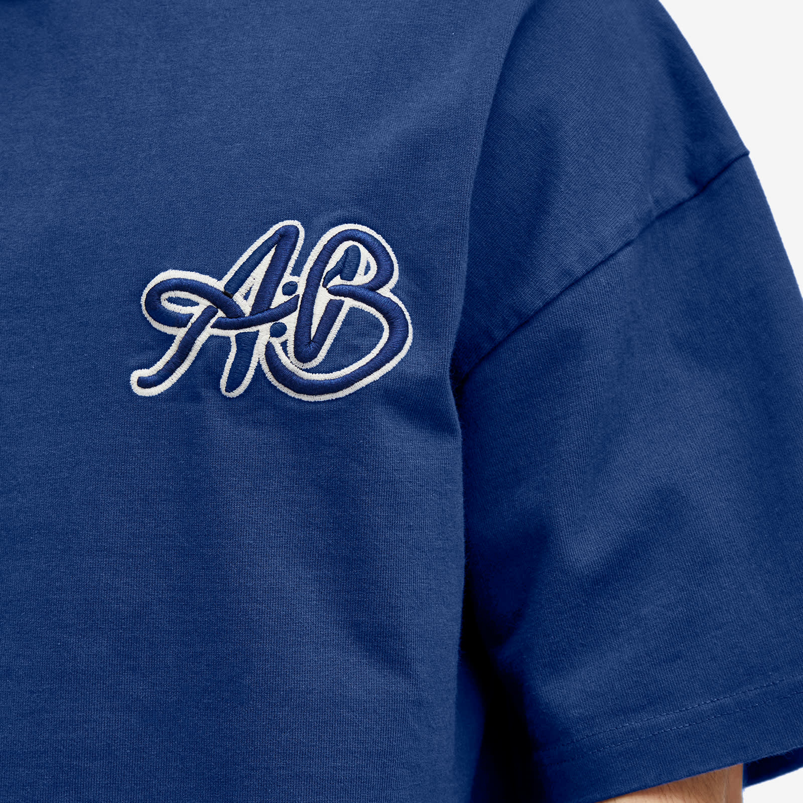 About Blank Initial Logo Mock Neck T Shirt Estate Blueestate Blue