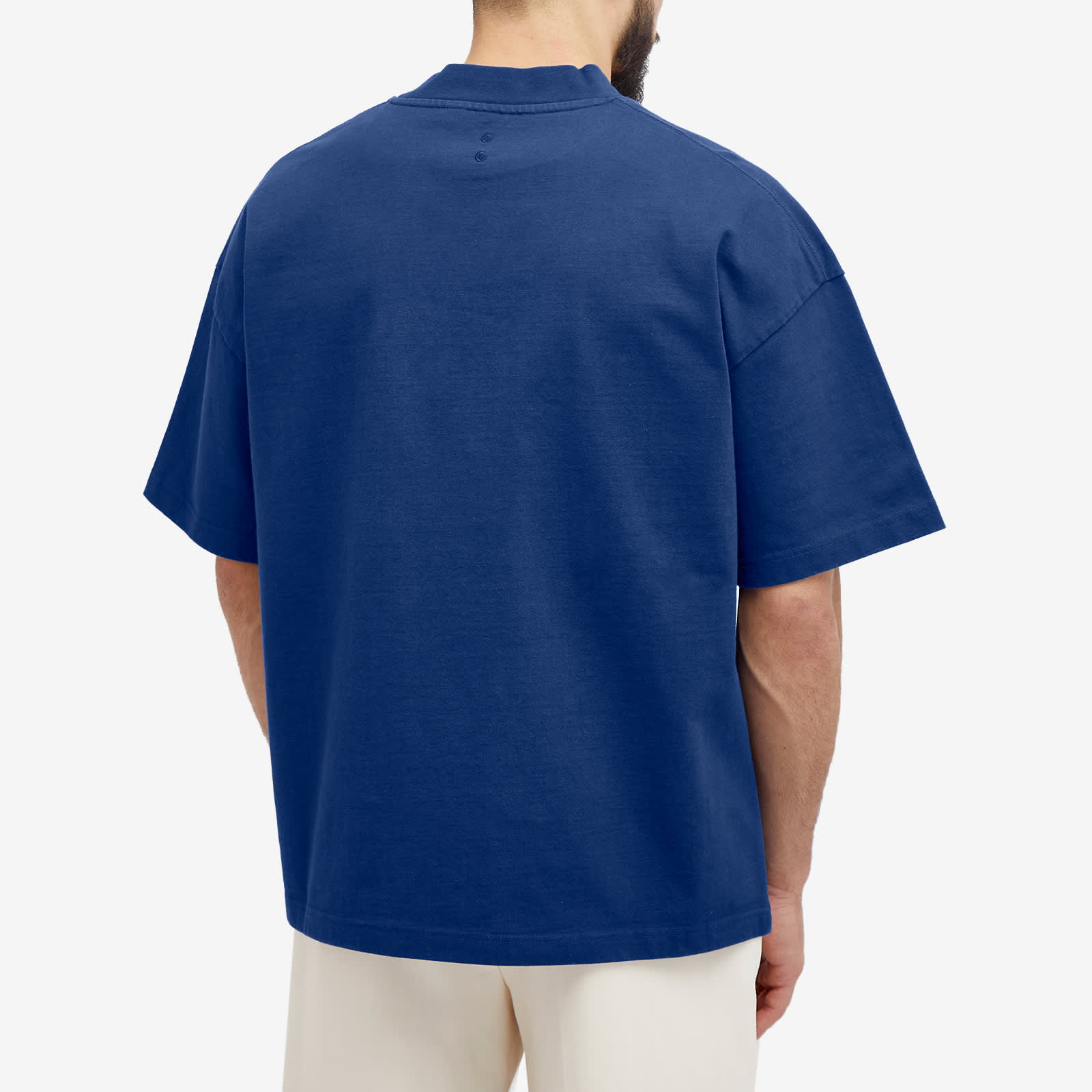 About Blank Initial Logo Mock Neck T Shirt Estate Blueestate Blue