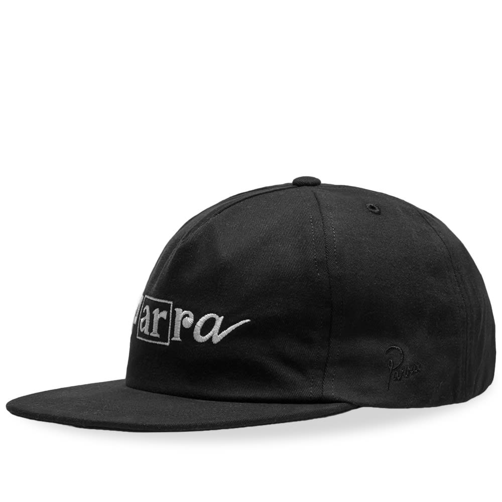 By Parra Script Logo 5 Panel Cap Black | END.