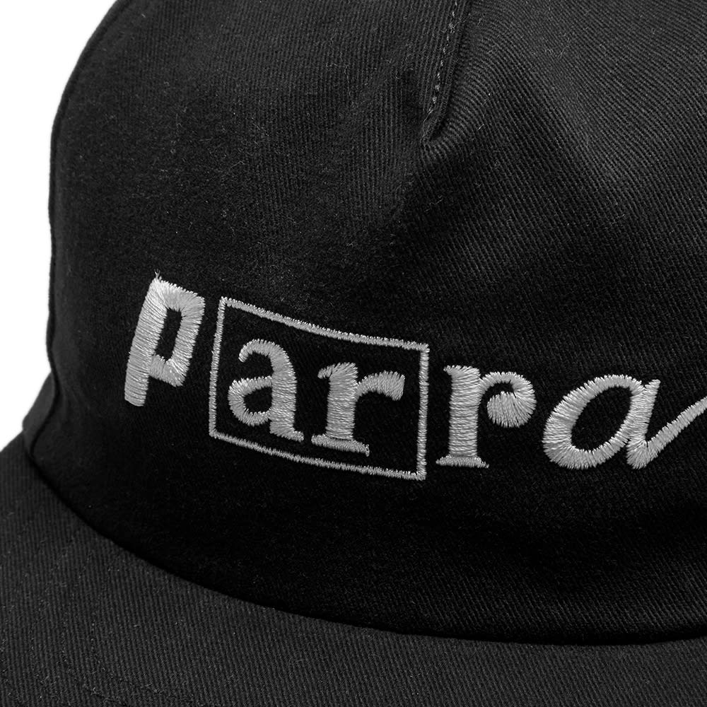 By Parra Script Logo 5 Panel Cap Black | END.