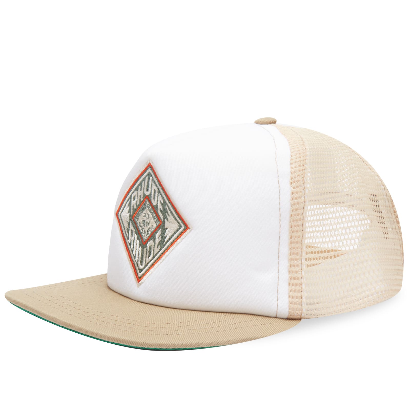 Rhude Diamond Trucker Cap Tan & White | END. (US)