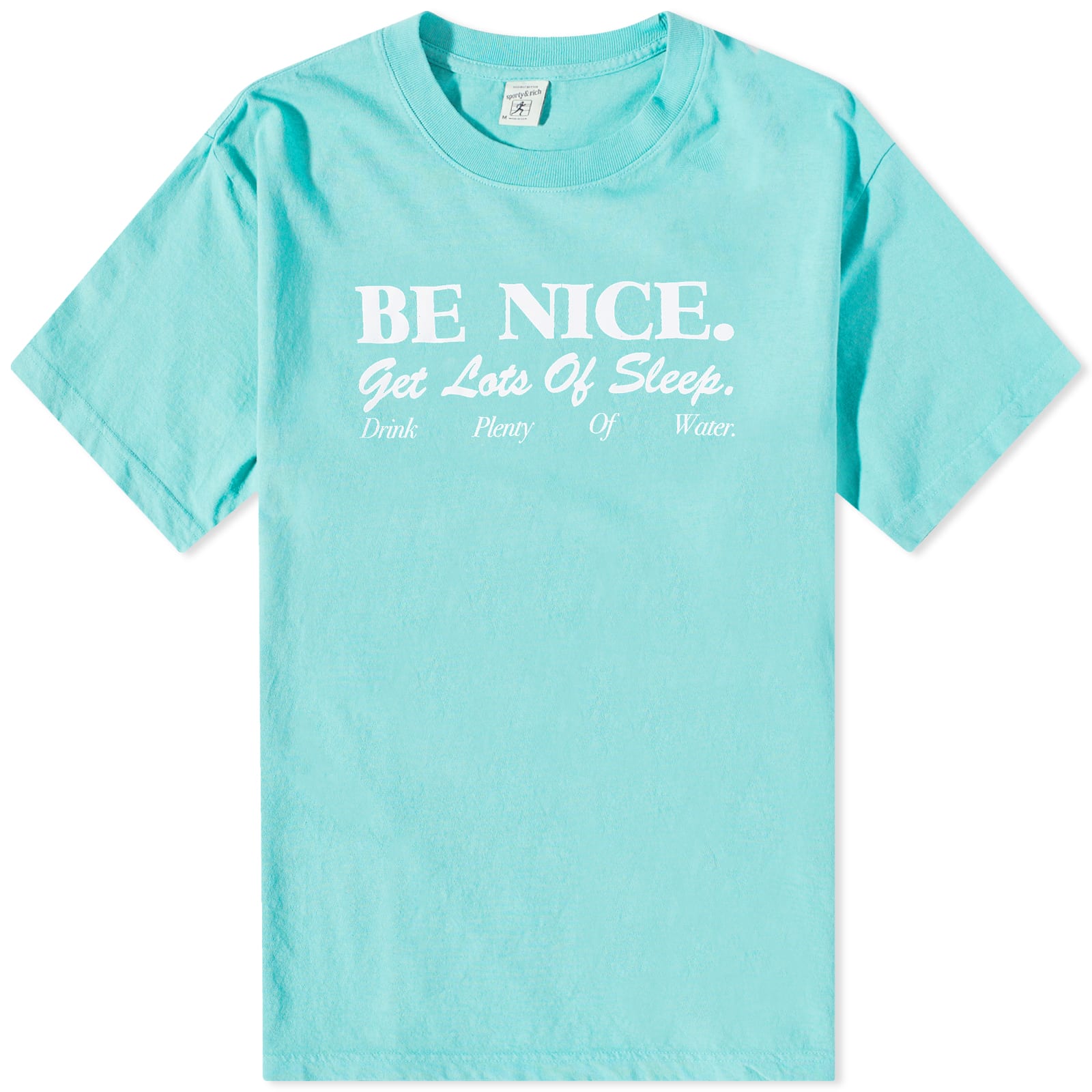 Sporty & Rich Be Nice Tee Faded Teal & White | END. (Global)