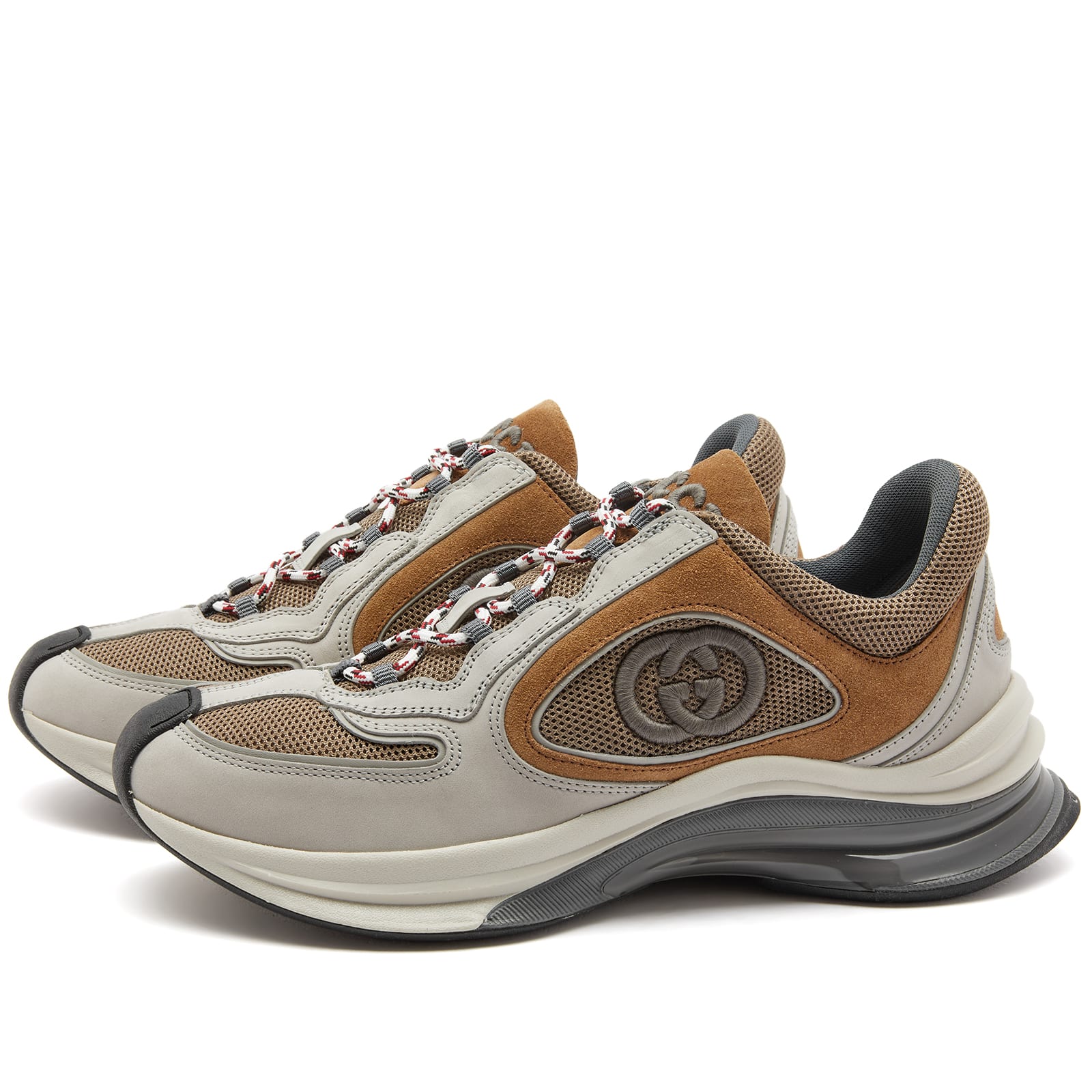 Gucci Run Premium Sneaker Off White, Green & Beige | END.