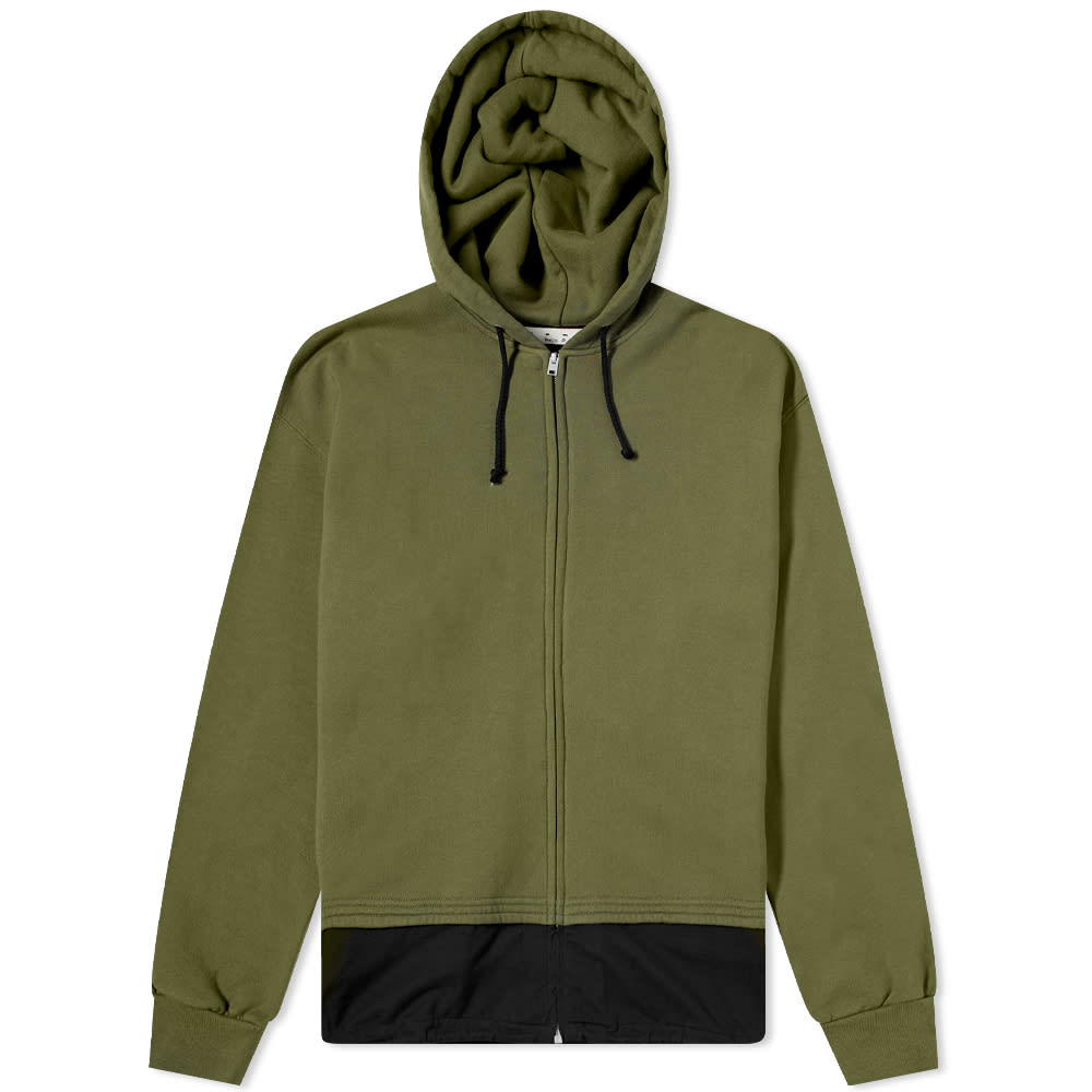 Marni Zip Through Logo Back Hoodie Black Olive | END. (US)