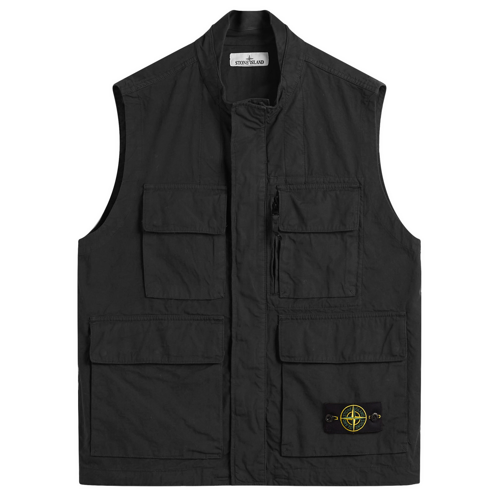 Stone Island Canvas Weave Cotton Vest Lead Grey | END. (SG)