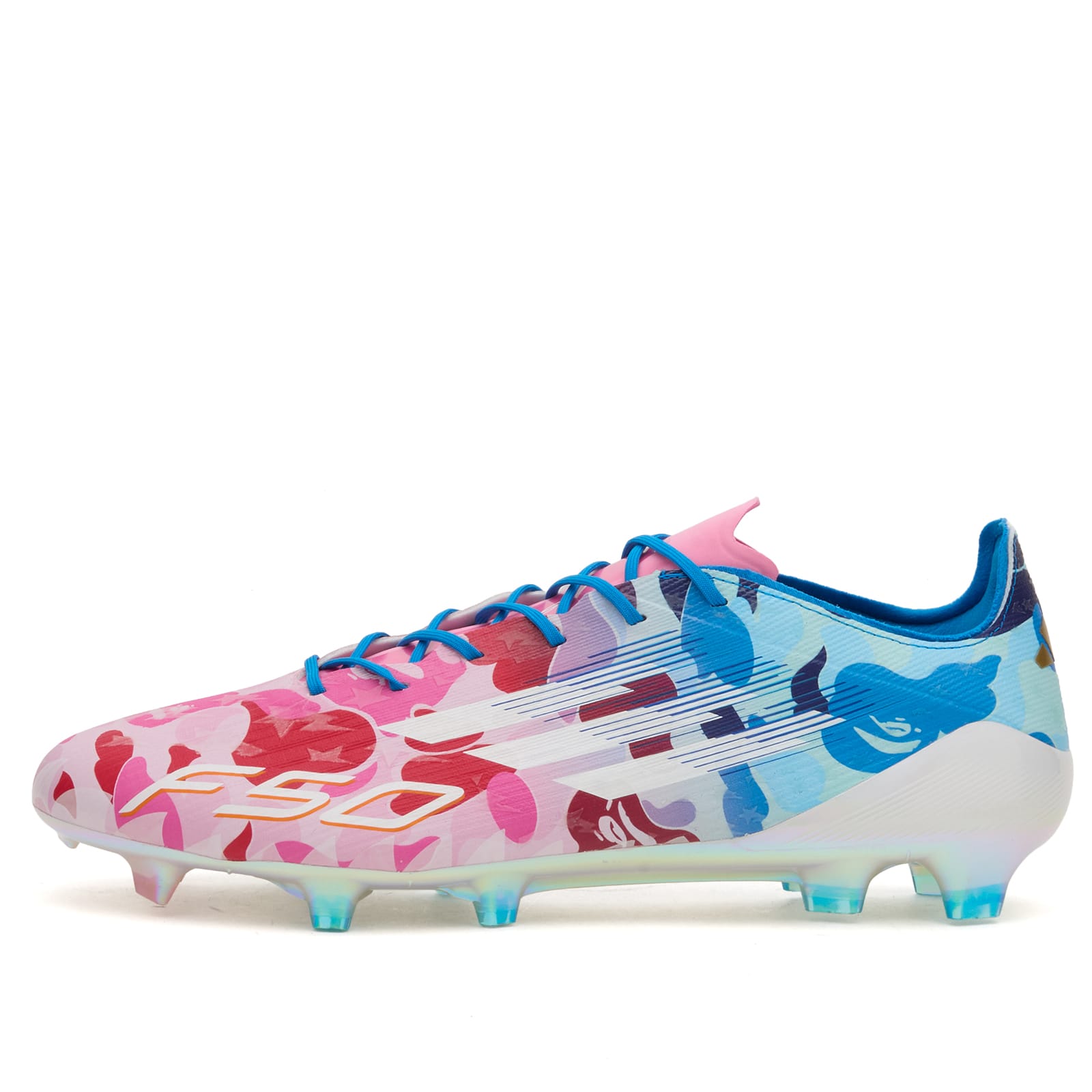adidas x BAPE Football F50 Boot Clear Pinkx White & Icey Blue | END. (DK)