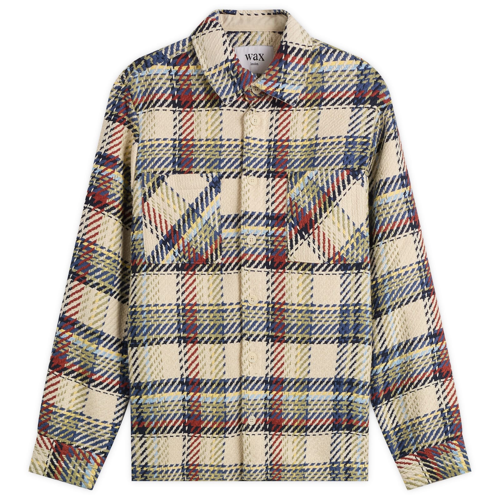 Wax London Whiting Jazz Weave Overshirt Ecru & Multi | END. (US)