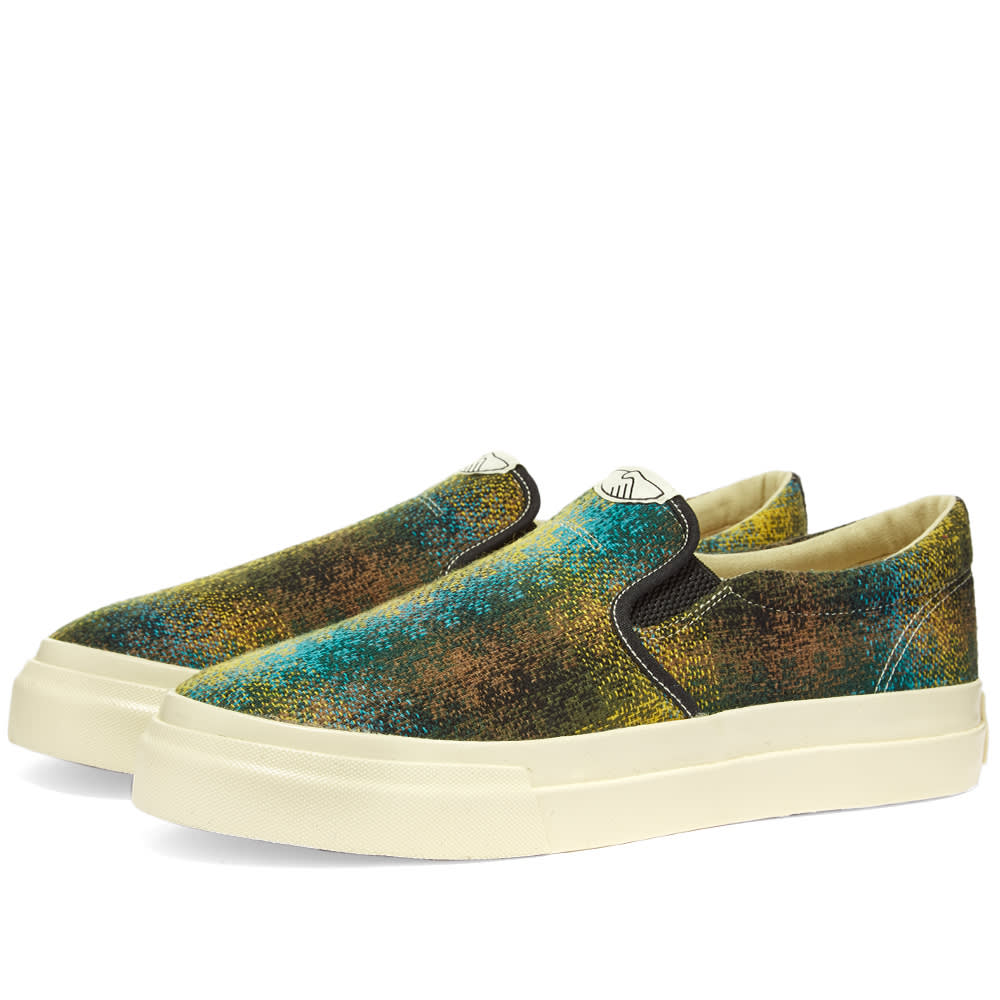 Stepney Workers Club Lister Wool Check Slip-On Moss | END. (US)