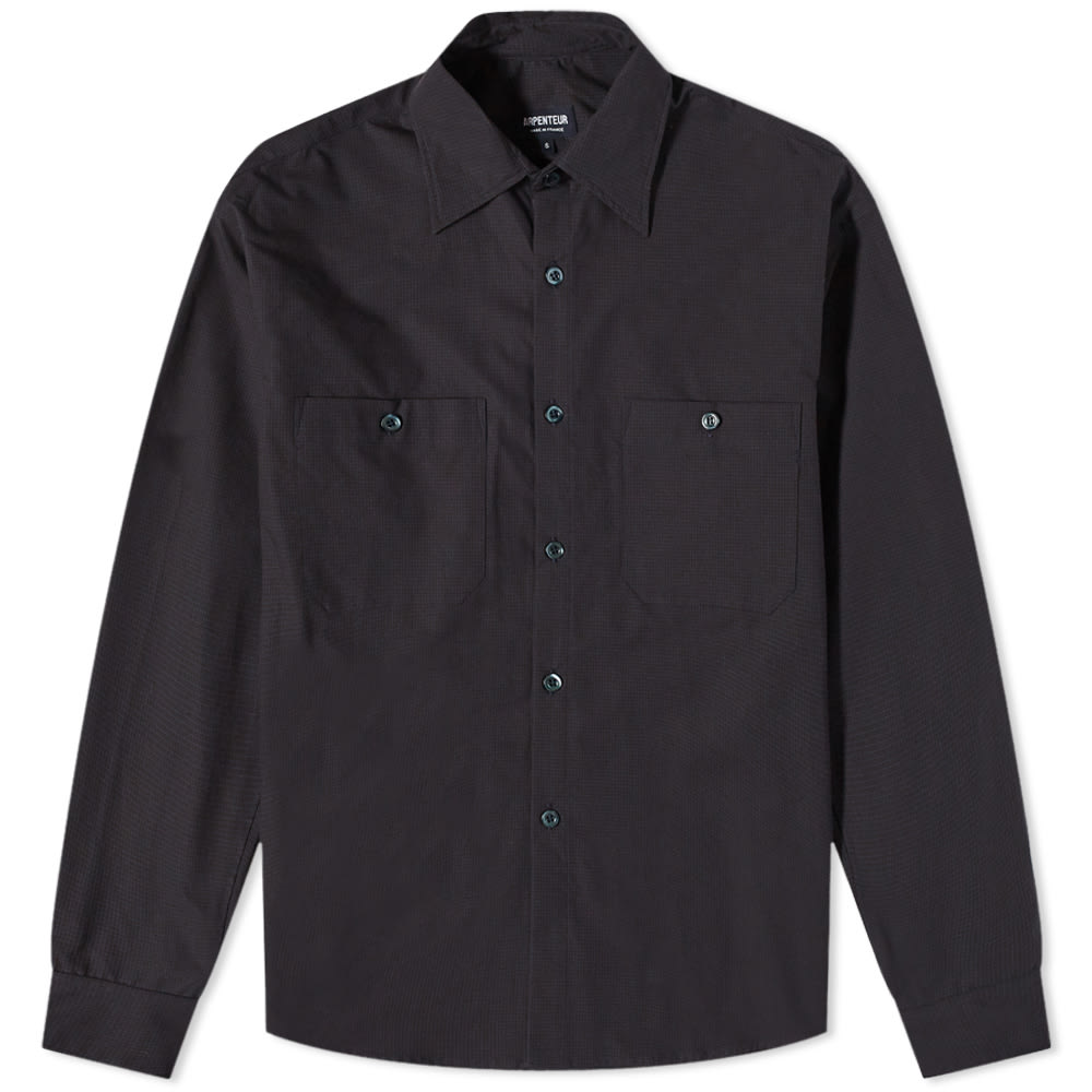 Arpenteur Doris Micro Check Shirt Navy & Brown Check | END. (US)