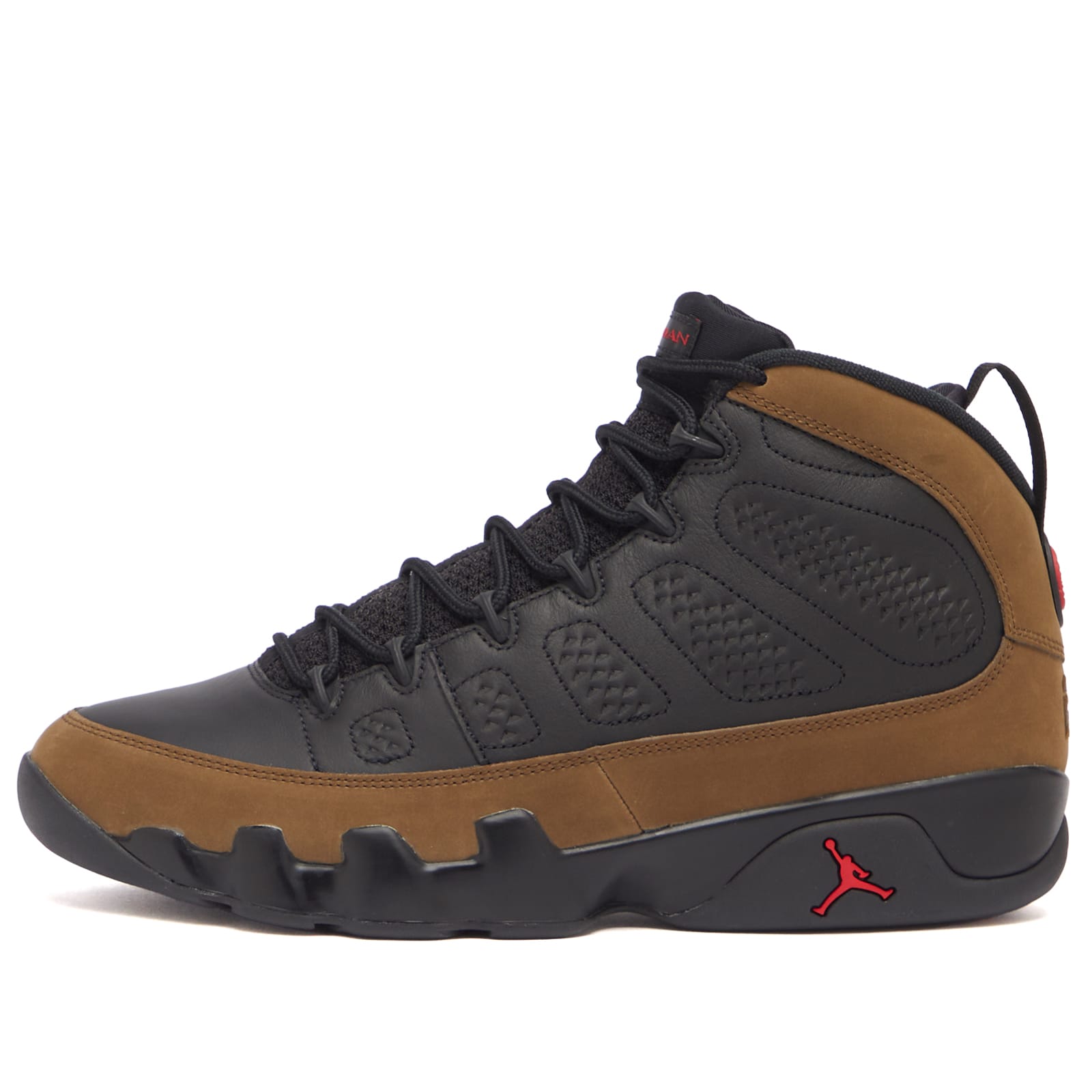 Air Jordan 9 Retro Sneaker Black, True Red & Light Olive | END. (US)