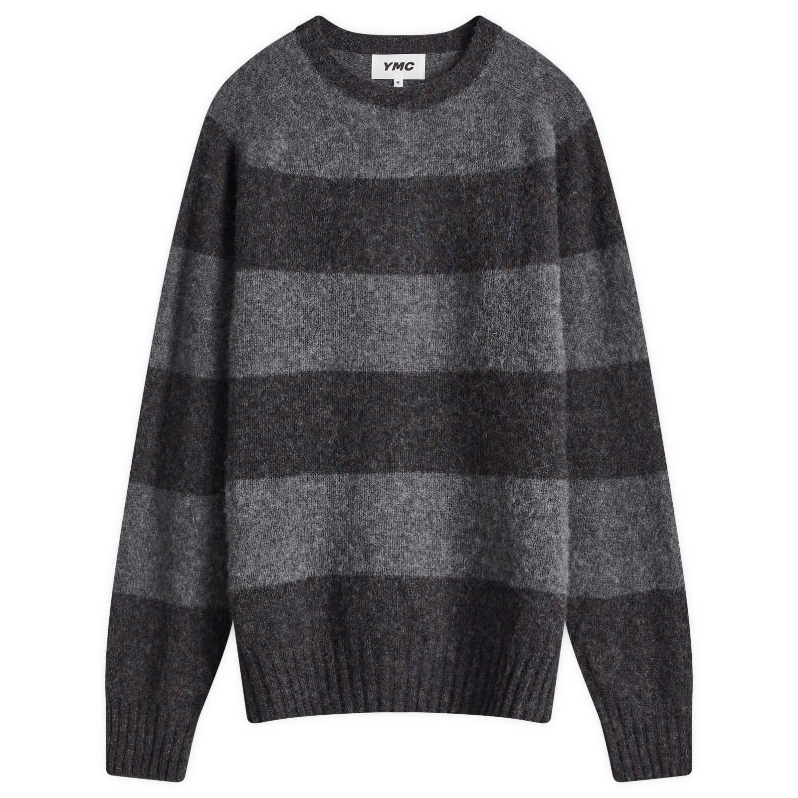 YMC Suedehead Knit Jumper Grey Stripe | END. (US)