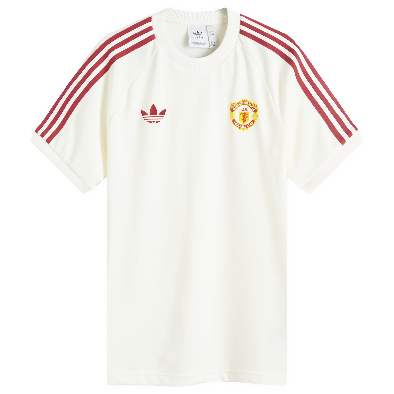 Adidas Manchester United FC OG 3 Stripe T-Shirt Off White | END. (GB)