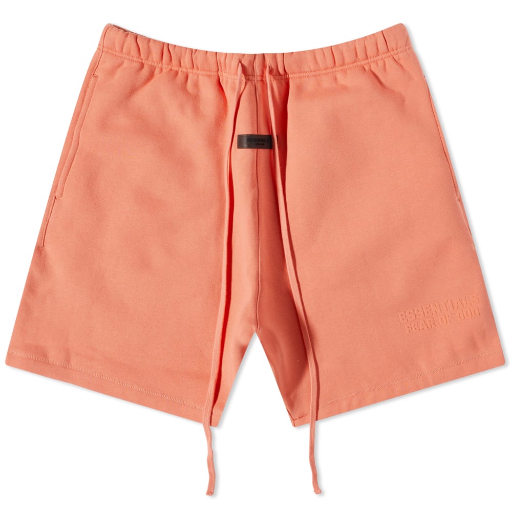 Fear of God ESSENTIALS Logo Sweat Shorts Coral | END. (US)