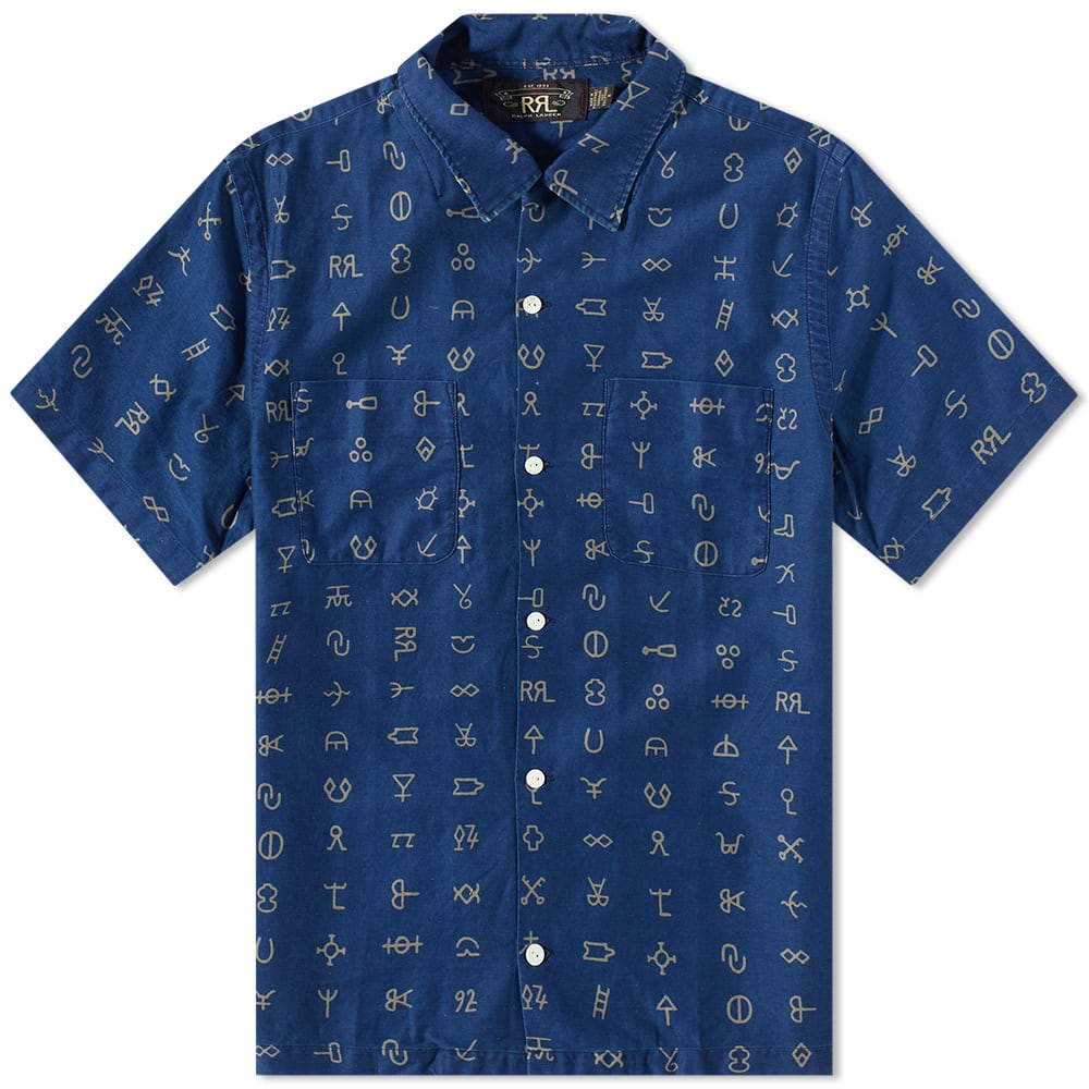 RRL All Over Print Vacation Shirt Dark Indigo | END. (US)