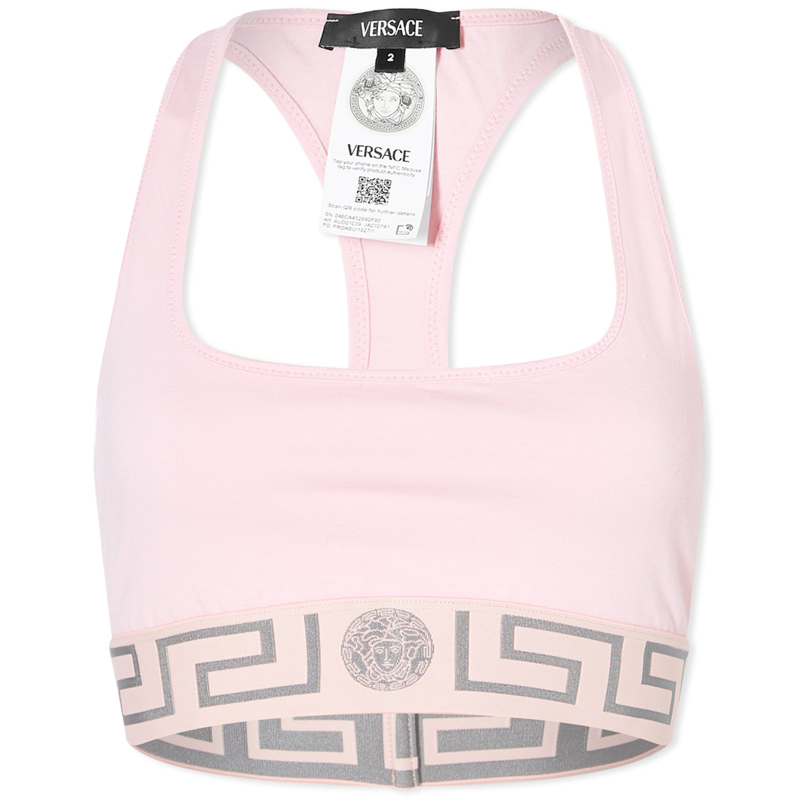 Versace Greca Sports Bralet Pale Pink | END. (US)