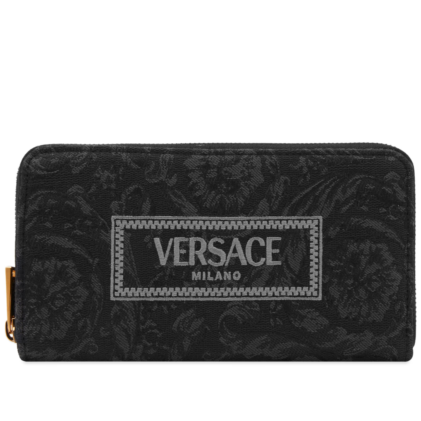 Versace Long Wallet In Embroidery Jacquard Black Versace Gold | END. (US)