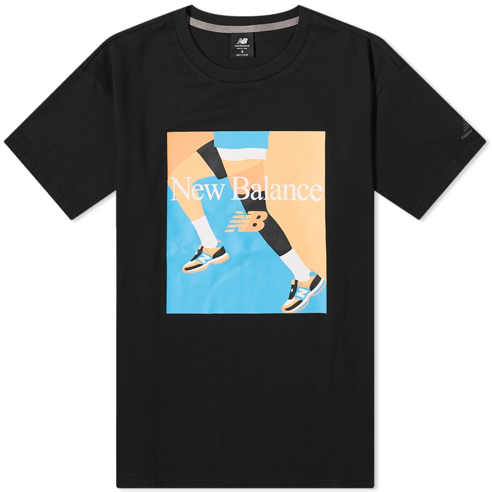 New Balance Essentials Celebrate Run T-Shirt Black | END.