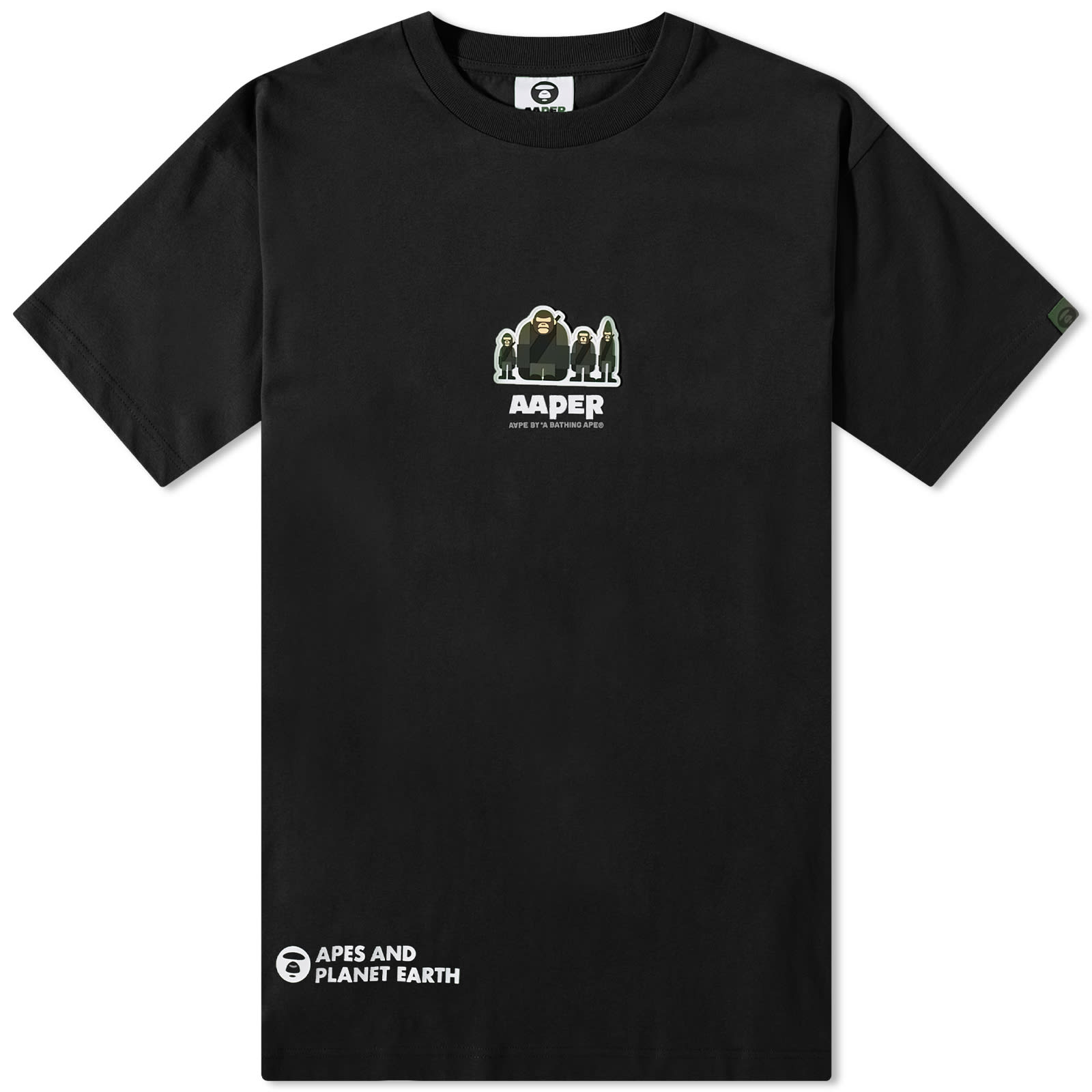 AAPE Aaper Basic One Point T-Shirt Black | END. (GB)