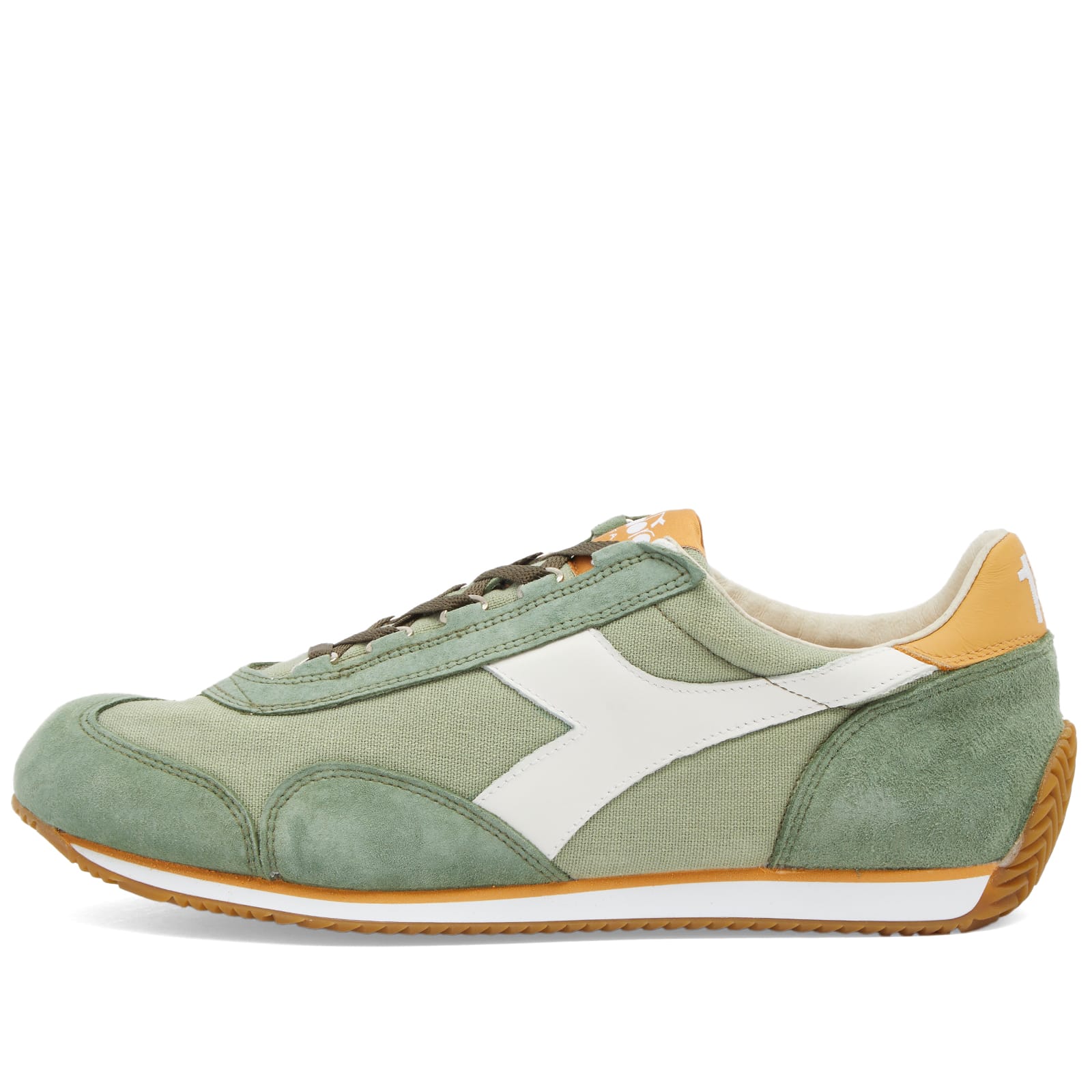 Diadora Men's Equipe H Canvas Stone Wash Green Tea - Curated Menswear