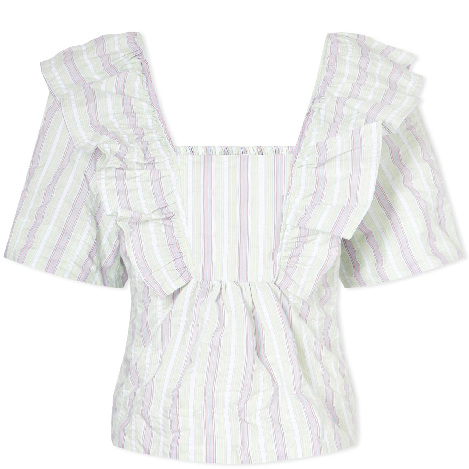 GANNI Ruffle Blouse Mauve Chalk | END. (Global)