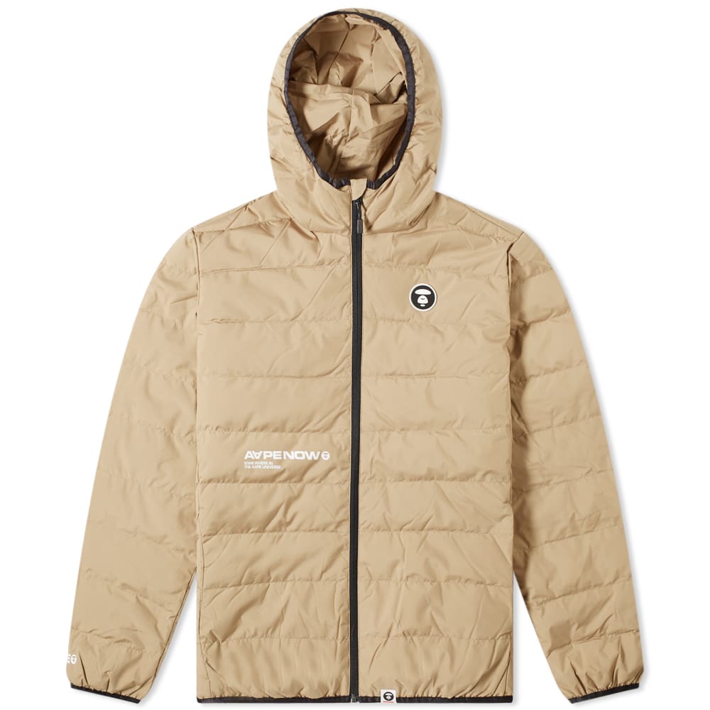 AAPE Logo Lightweight Down Jacket Beige | END. (FR)