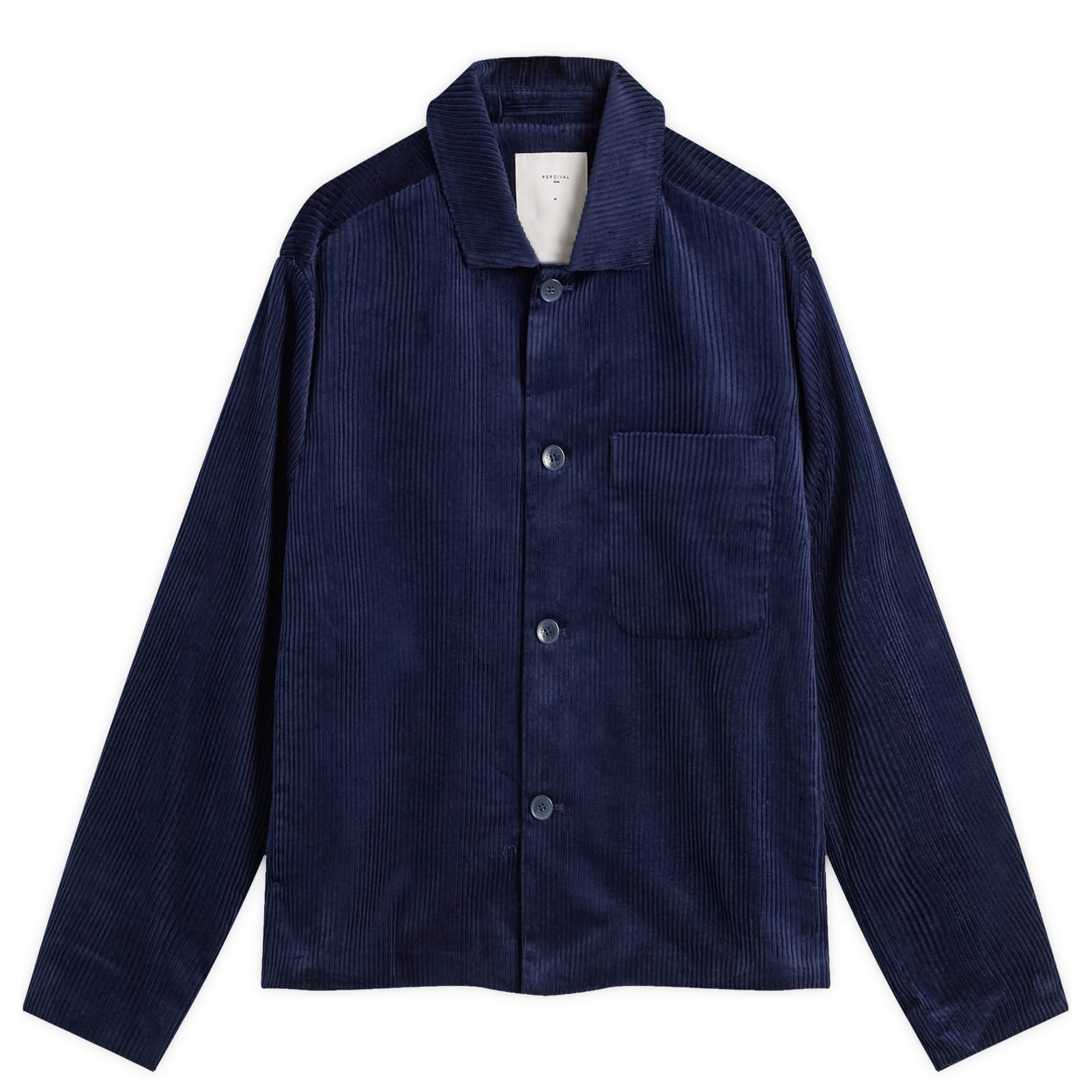 Percival Men's Cord Overshirt Navy - Curated Menswear