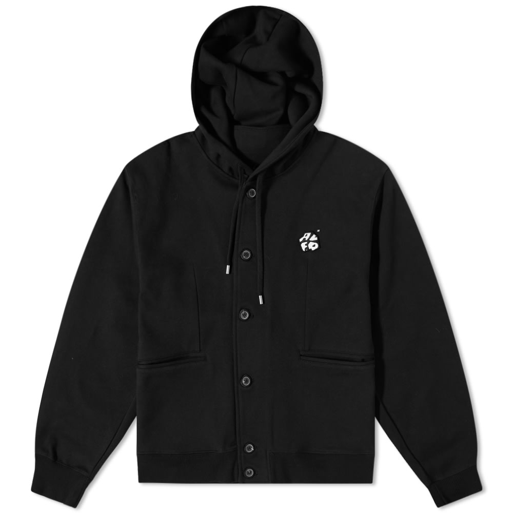 ADER Error Button Front Hoodie Black | END. (GB)