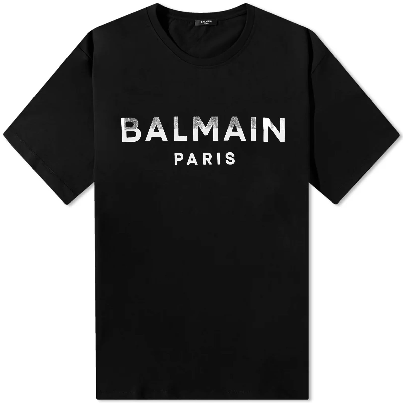 Balmain Foil Paris Logo T-Shirt Black, Silver & Cream | END. (AR)