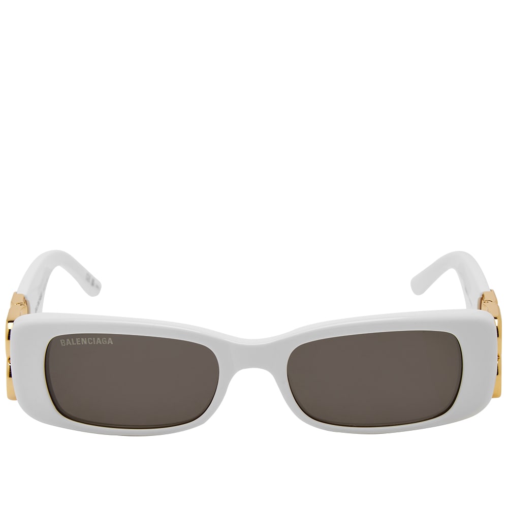 Balenciaga BB0096S Sunglasses White, Gold & Grey | END. (CN)
