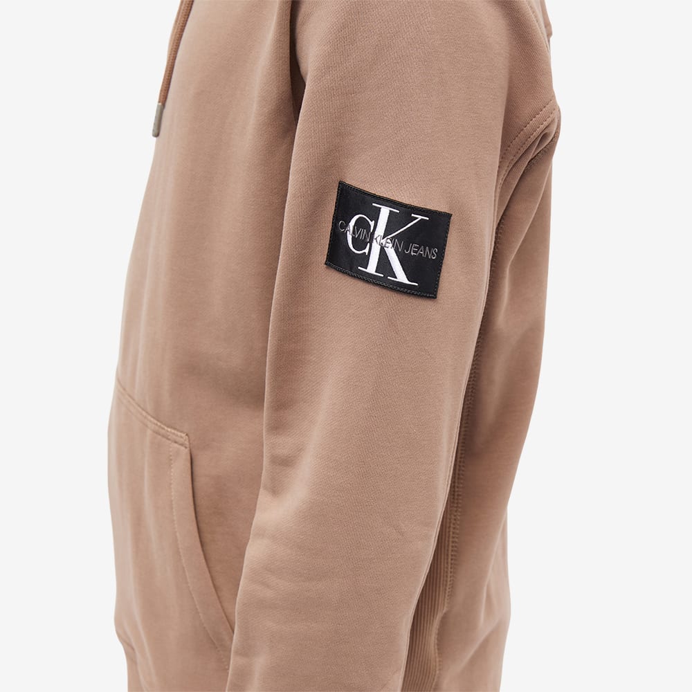 Calvin Klein Monogram Sleeve Badge Hoody Warm Toffee End Global