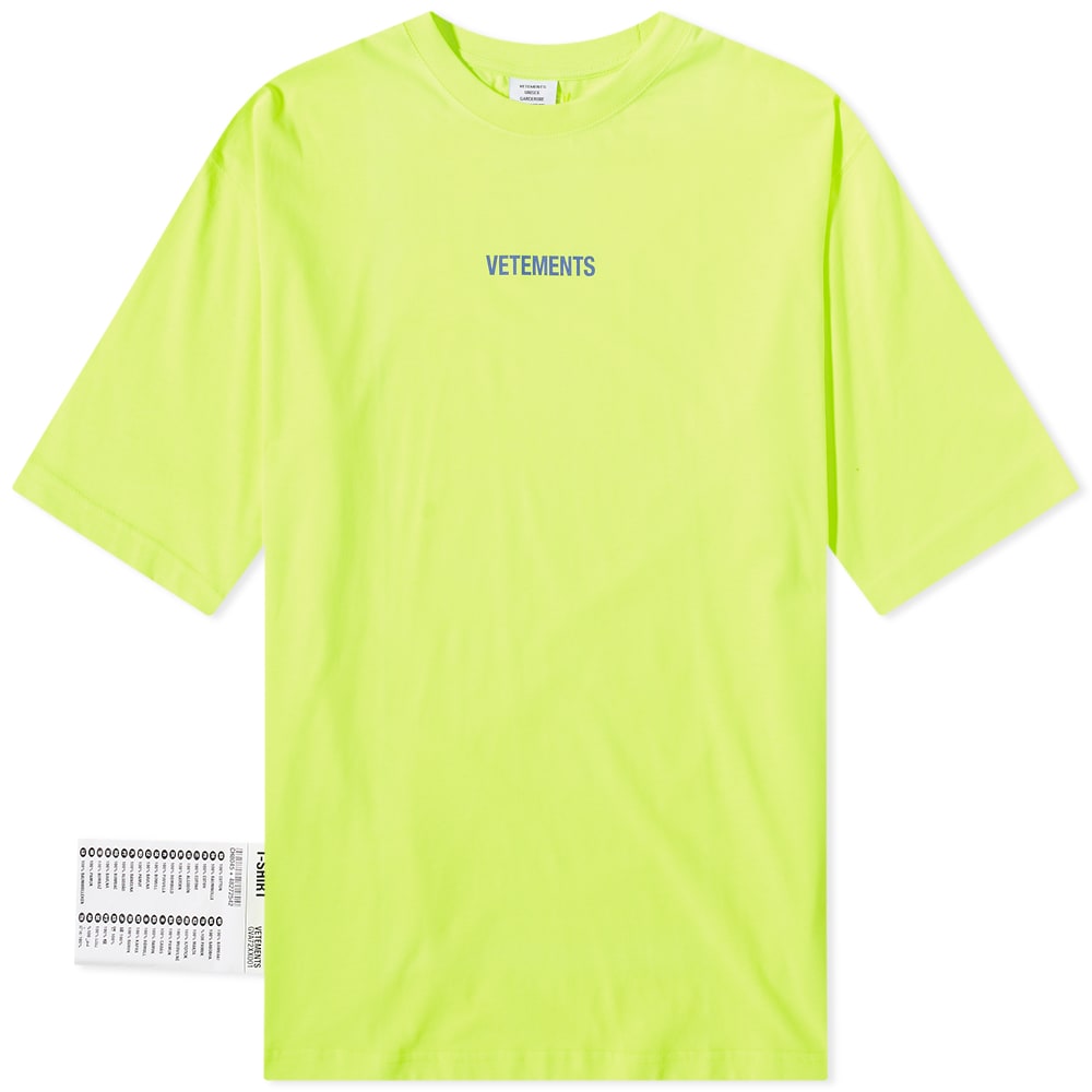 VETEMENTS Logo Label T-Shirt NnYllw&Ryl | END.