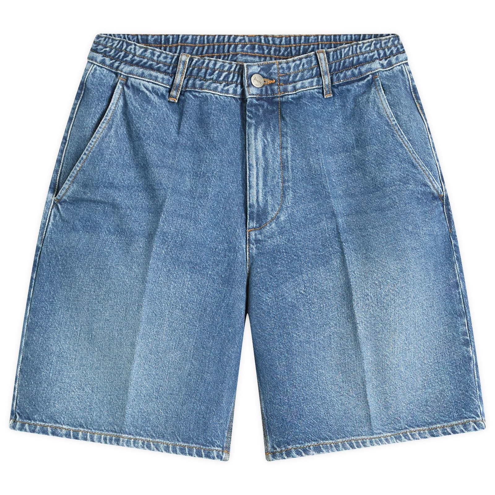 Foret Clay Creased Denim Shorts Vintage Blue | END. (US)