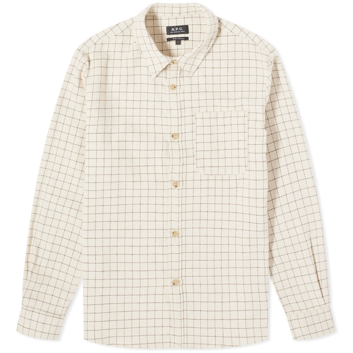 A.P.C. Trek Windowpane Check Shirt Ecru | END. (GB)
