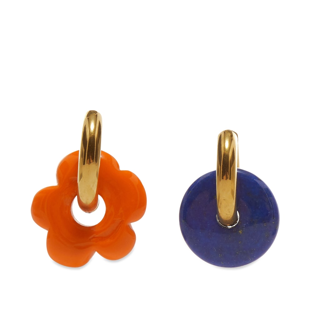 Timeless Pearly Flower Hoop Earring Orange & Blue | END. (US)