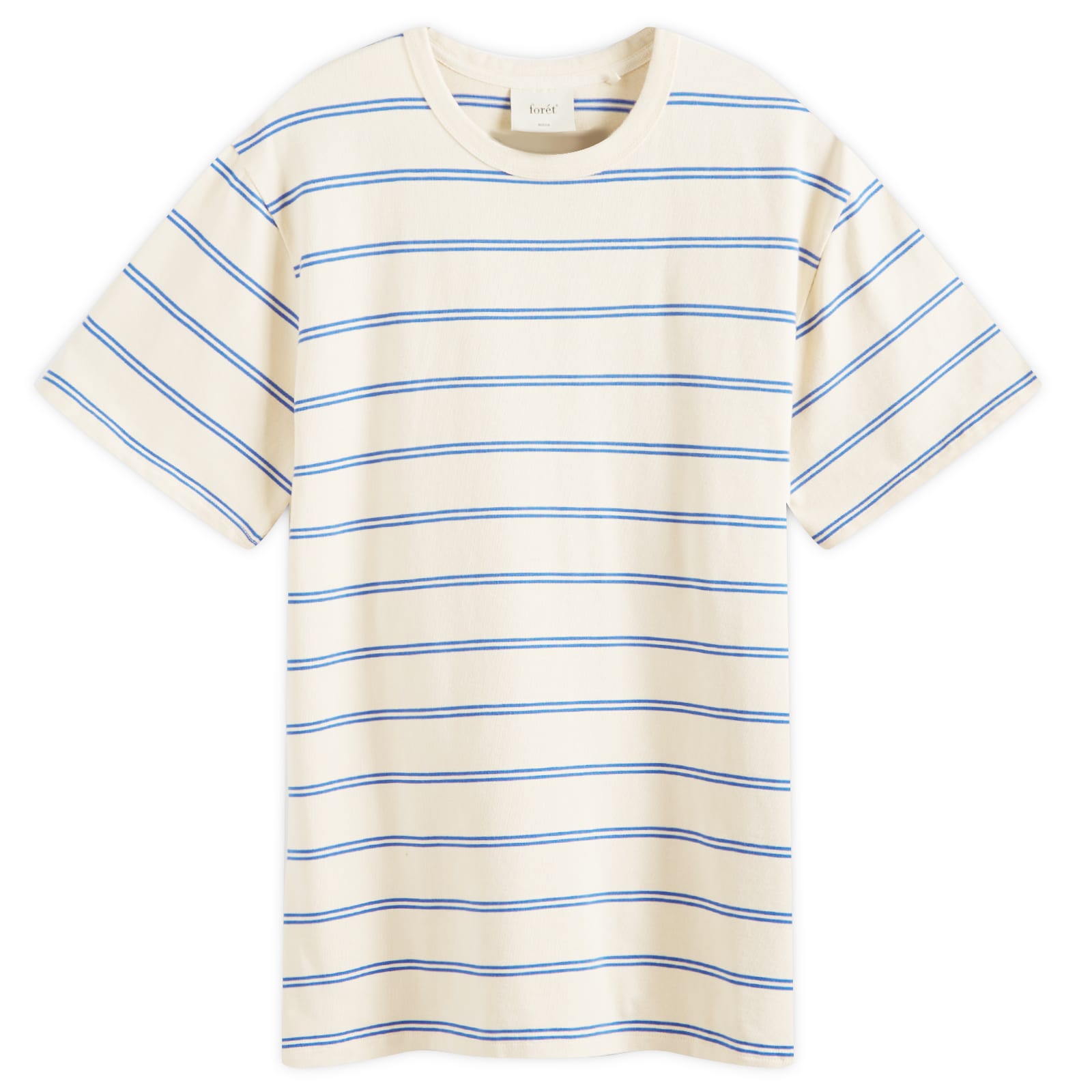 Foret Ferry Stripe T-Shirt Oat & Blue | END. (US)
