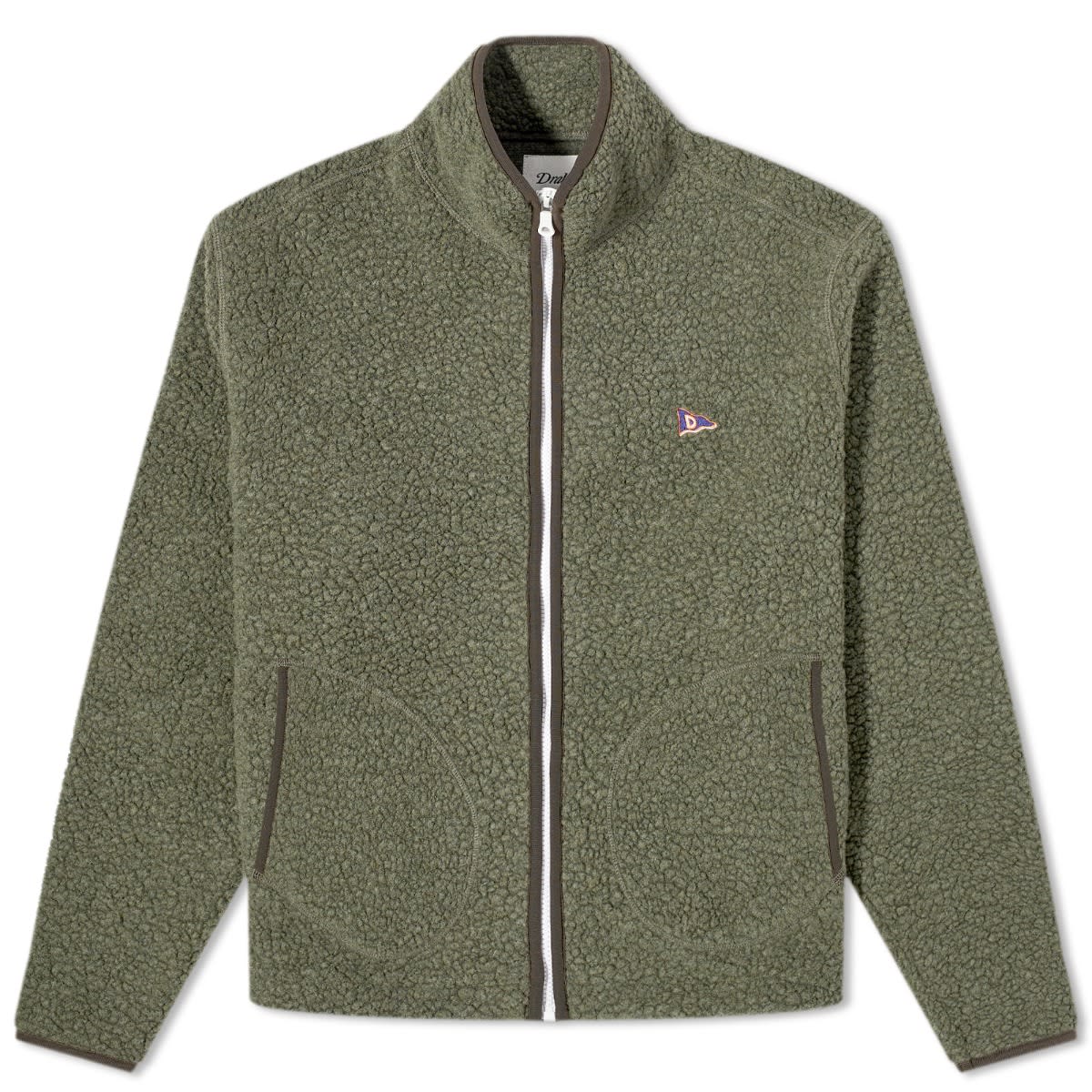 Drake's Boucle Wool Fleece Jacket Olive | END.