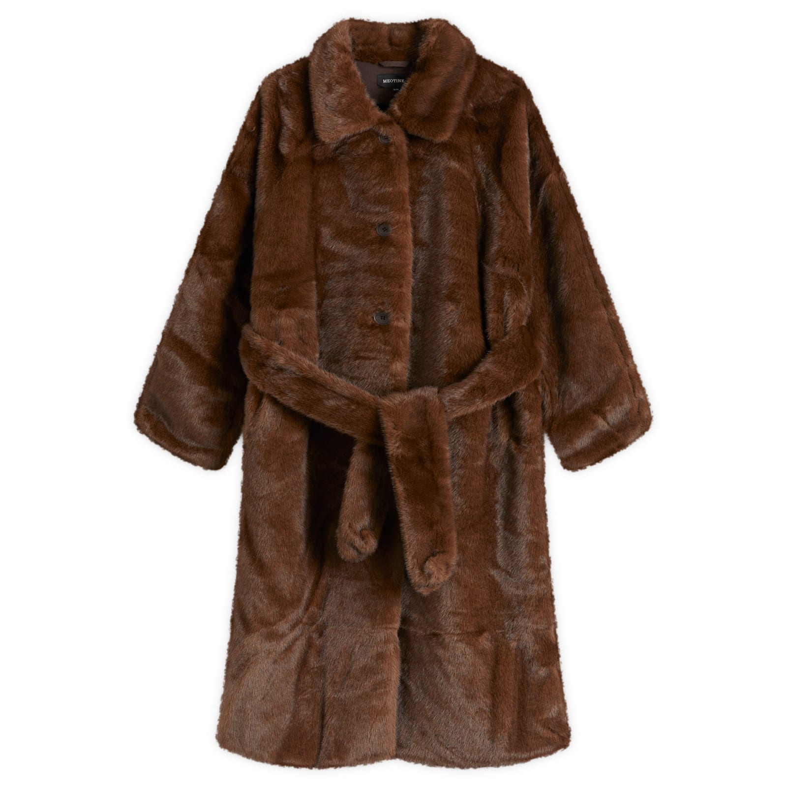 Meotine Kelly Long Faux Fur Coat Brown | END. (US)