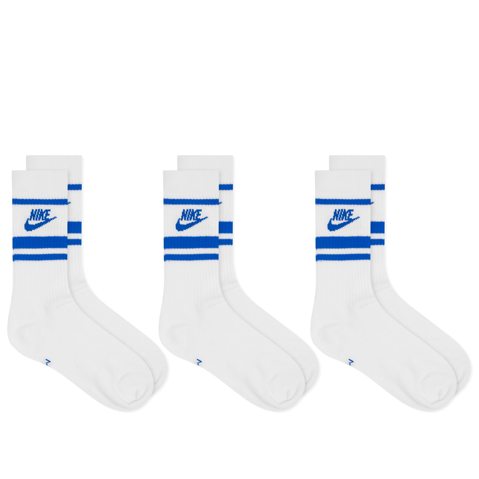 Nike Sportswear Essential Sock - 3 Pack White & Game Royal | END. (US)