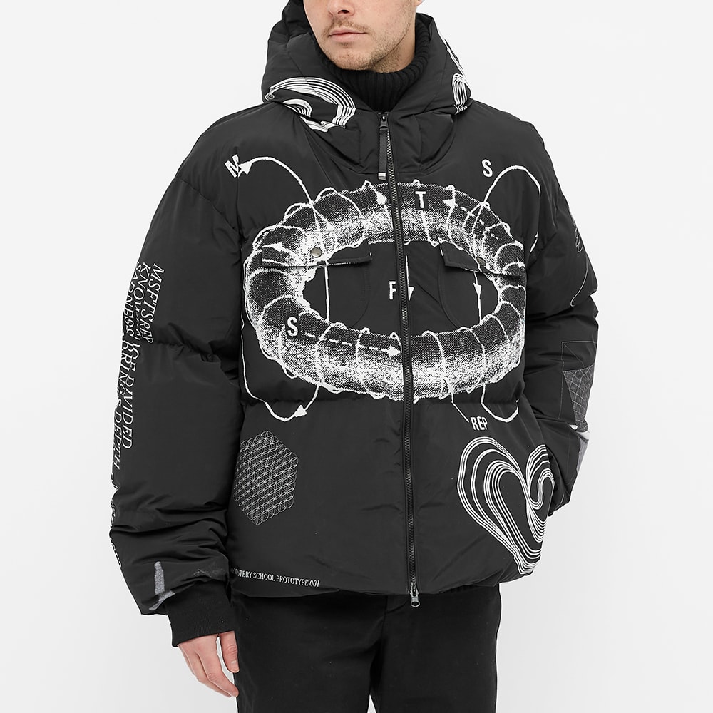 MSFTSrep All Over Print Down Jacket Black White | END. (US)