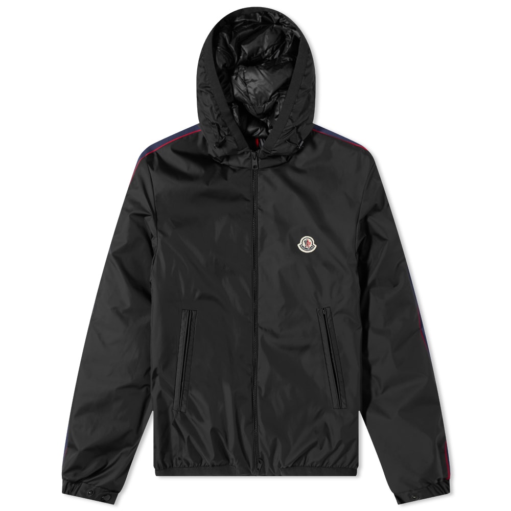 Moncler Necker Sleeve Stripe Hooded Jacket Black | END. (AR)