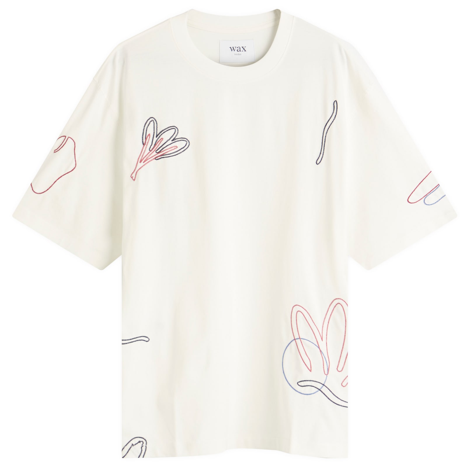 Wax London Milton Embroidered T-Shirt Ecru & Multi | END. (US)