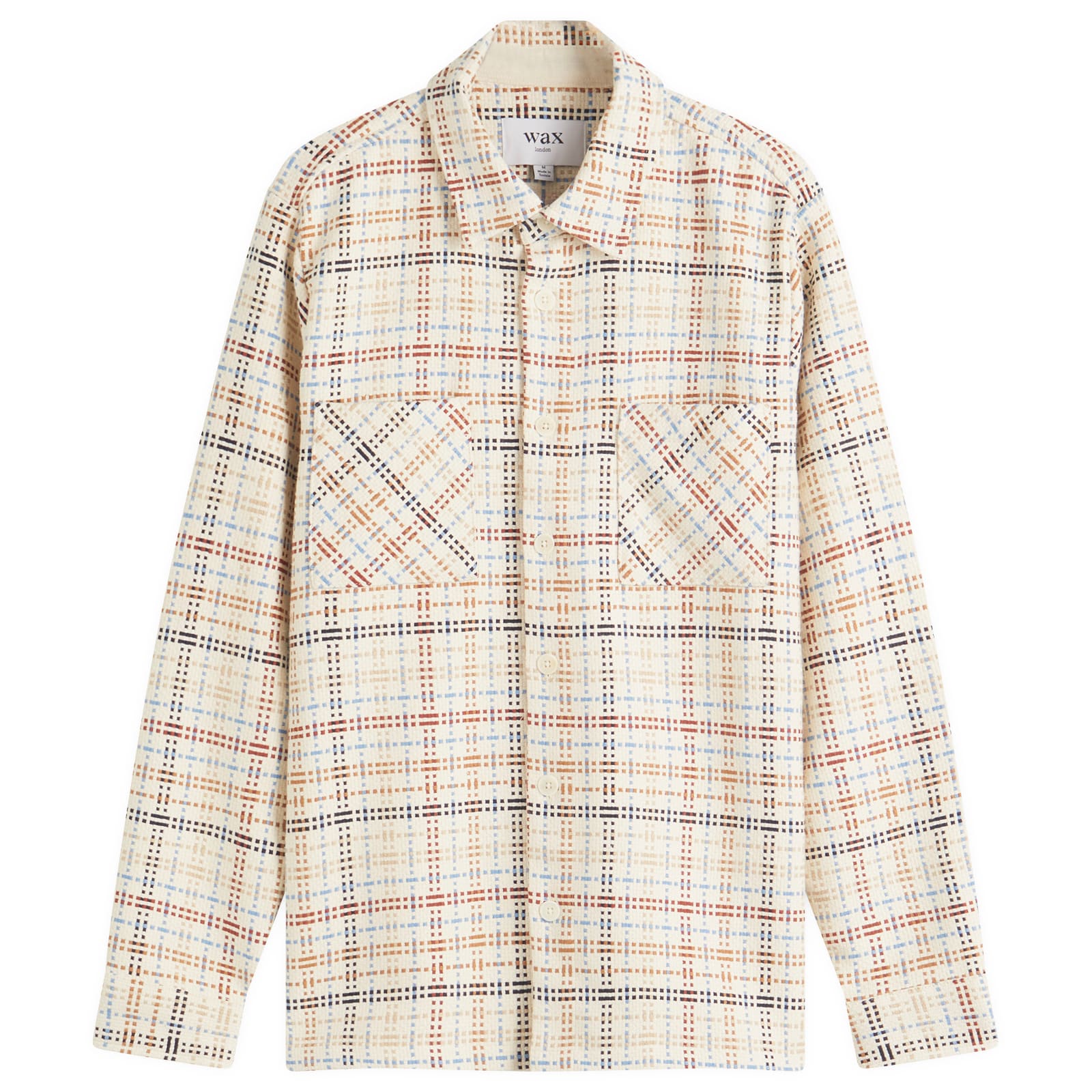 Wax London Whiting Yard Check Overshirt Ecru & Multi | END. (GB)