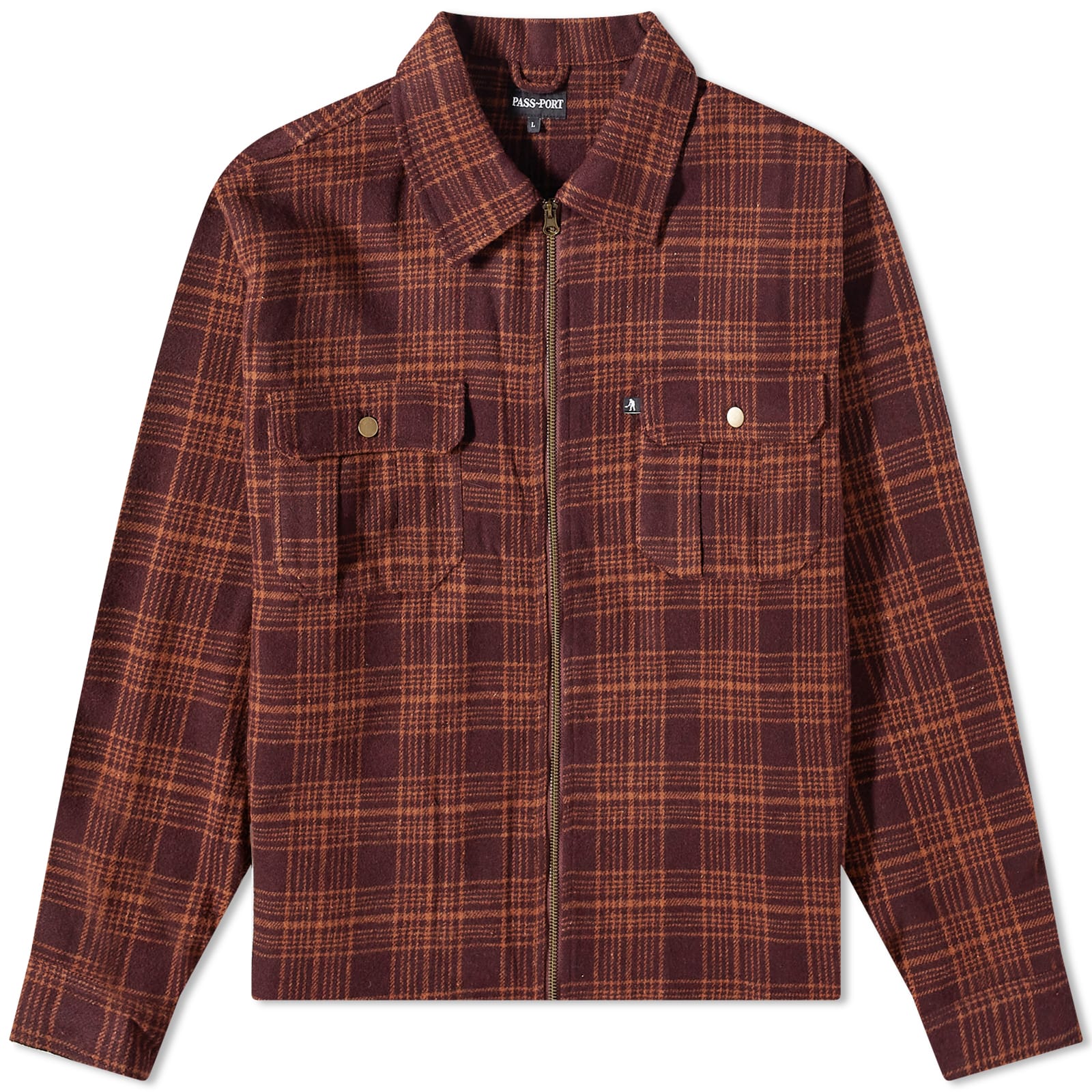 Pass~Port Workers Check Flannel Jacket Maroon | END. (US)