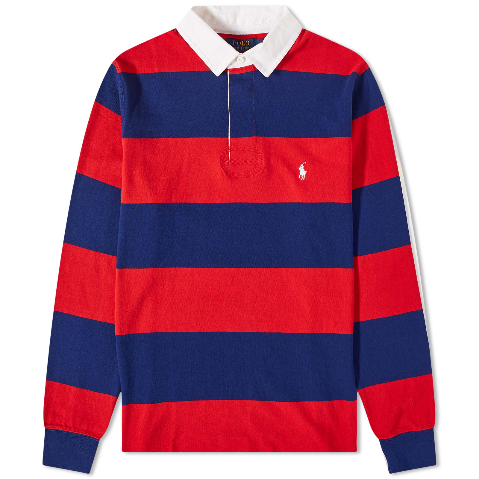 Polo Ralph Lauren Striped Rugby Shirt Red & Fall Royal | END. (SG)
