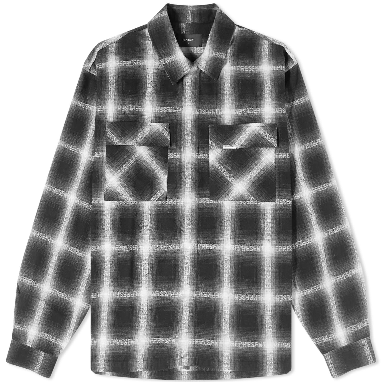 Represent Flannel Shirt Black White | END. (US)