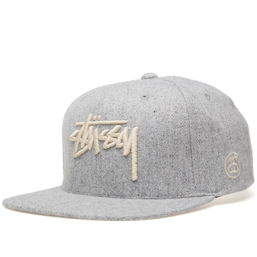 Stussy Stock Melton Snapback Grey Heather | END.