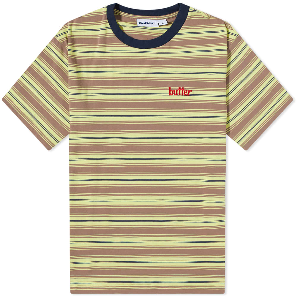 Butter Goods Cliff Stripe T-Shirt Pistachio & Sandalwood | END. (GB)