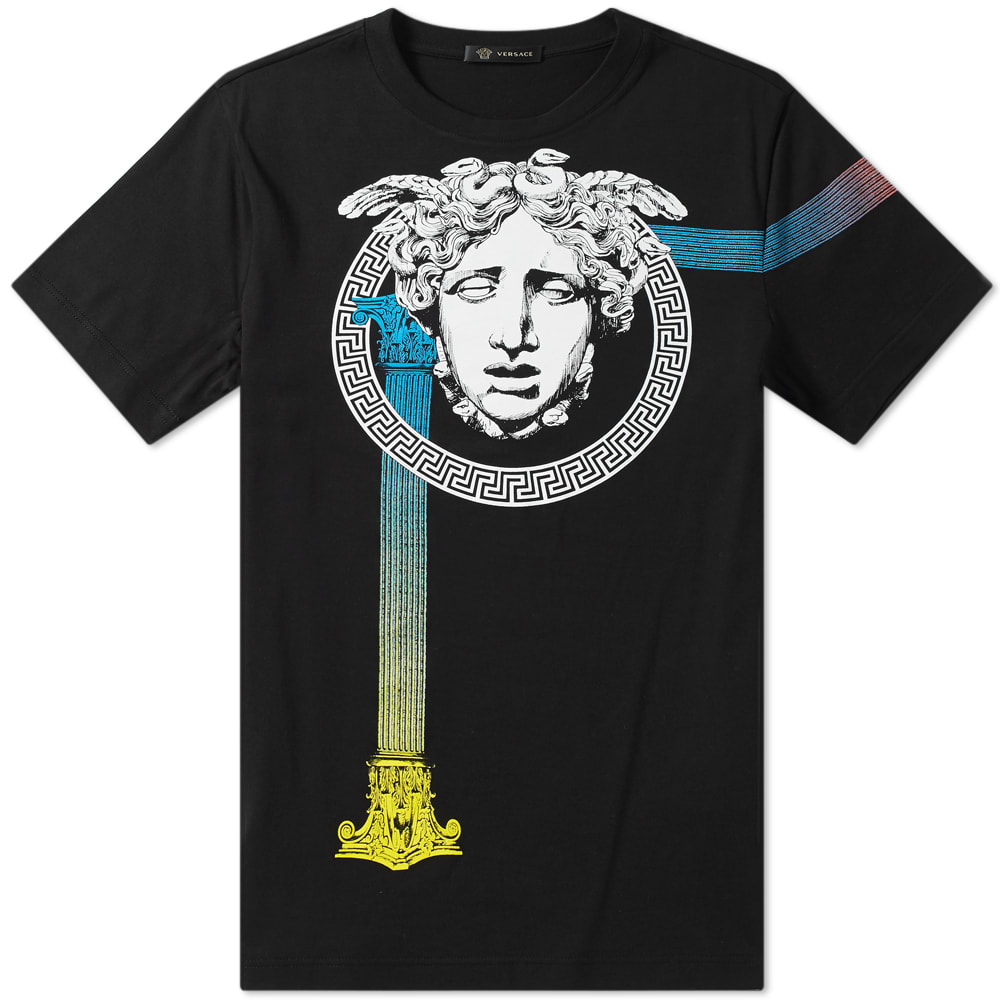 Versace Medusa Column Print Tee Black & Multicolour | END.