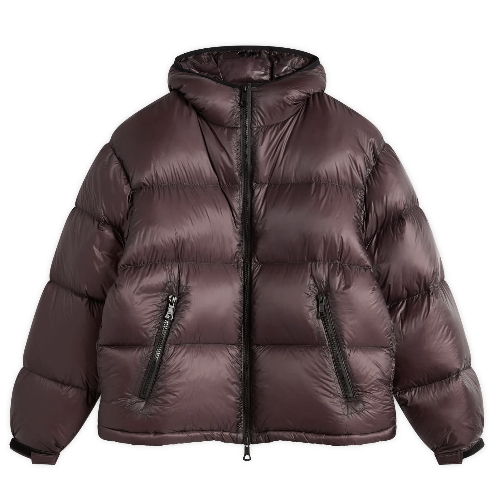 MKI Men's Translucent Hooded Bubble Jacket Raisin - Curated Menswear